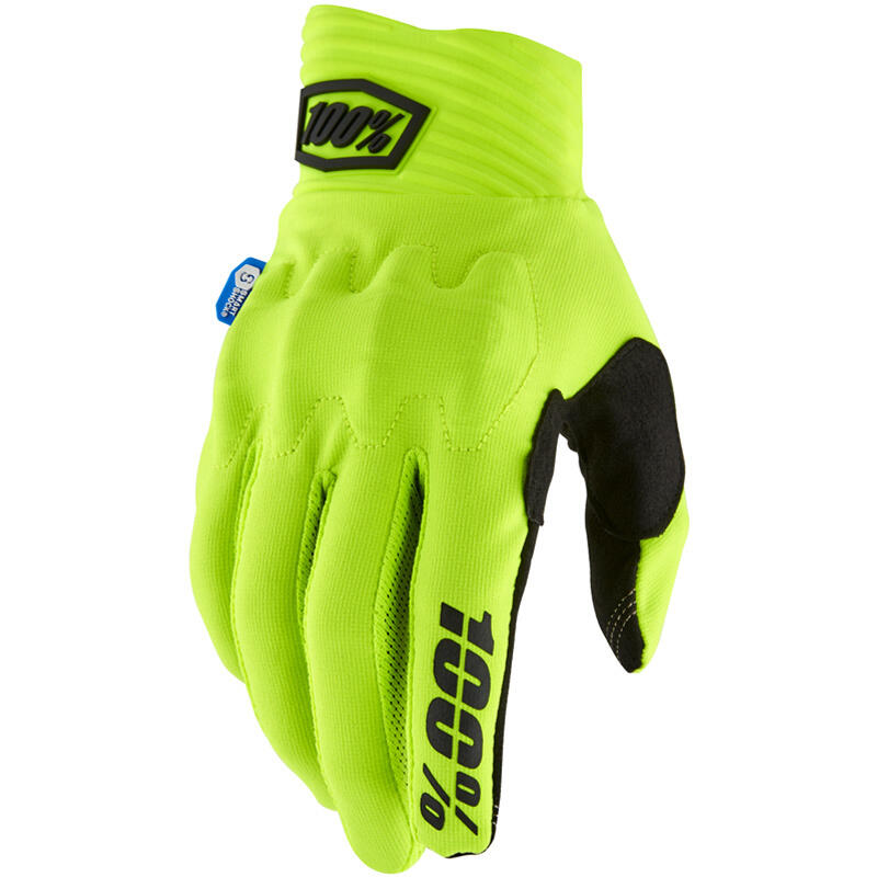 Gants 100% Cognito Smart Shock jaune fluo – oxmoto